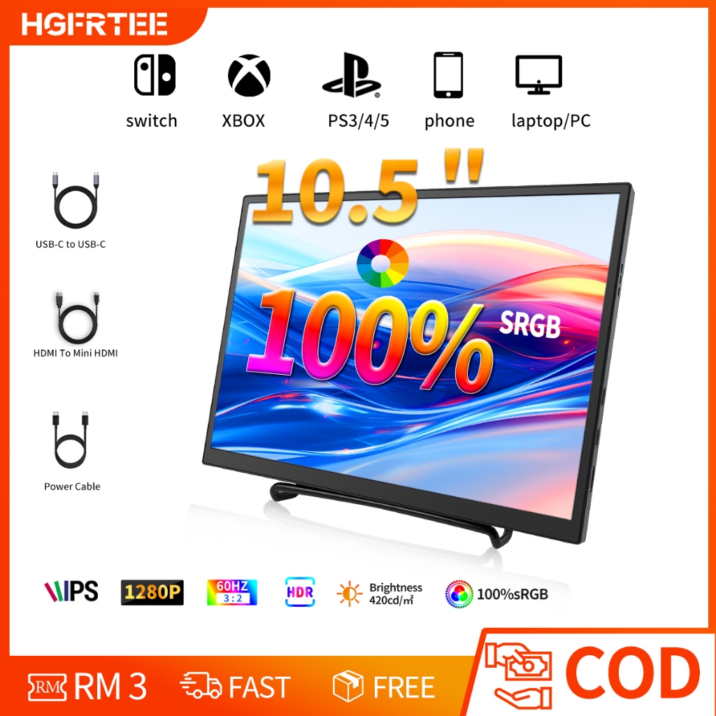 HGFRTEE 18.5inch 60HZ Portable Gaming Monitor 1080P FHD พร้อม USB C ...