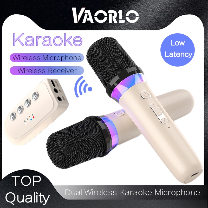 Vaorlo DS-K2 คาราโอเกะ Companion บลูทูธ 5.3 ไร้สาย Moving-Coil ไมโครโฟน RGB สีสัน KTV DSP Mixer ...