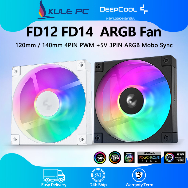 Deepcool FD12 FD14 ARGB CPU พัดลม 120 มม.140 มม.เดี่ยว/3 IN 1 Daisy Chain รุ่นที่สองแอดเดรส RGB ...