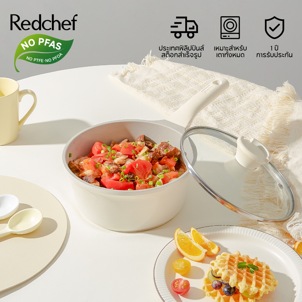 Redchef Nonstick Ti- หม ้ อเซรามิคปลอดสารพิษ, PFAS & PTFE & PFOA ฟรีกระทะนมกระทะเพิ ่ มความสูง ...