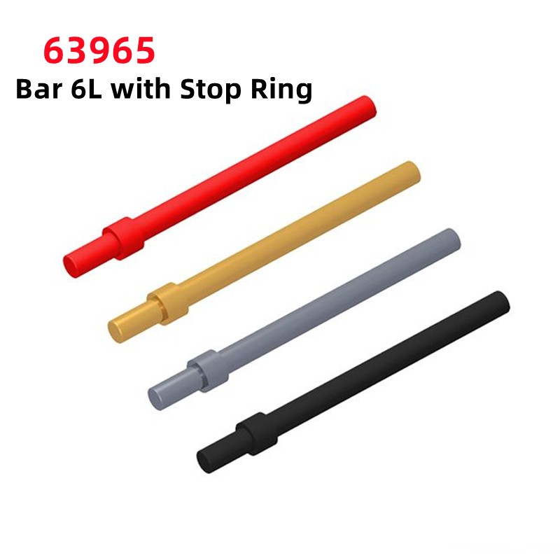 20pcs Bar 6L พร้อมแหวนหยุด MOC 63965 Technic Parts ใช้งานร่วมกับ ...