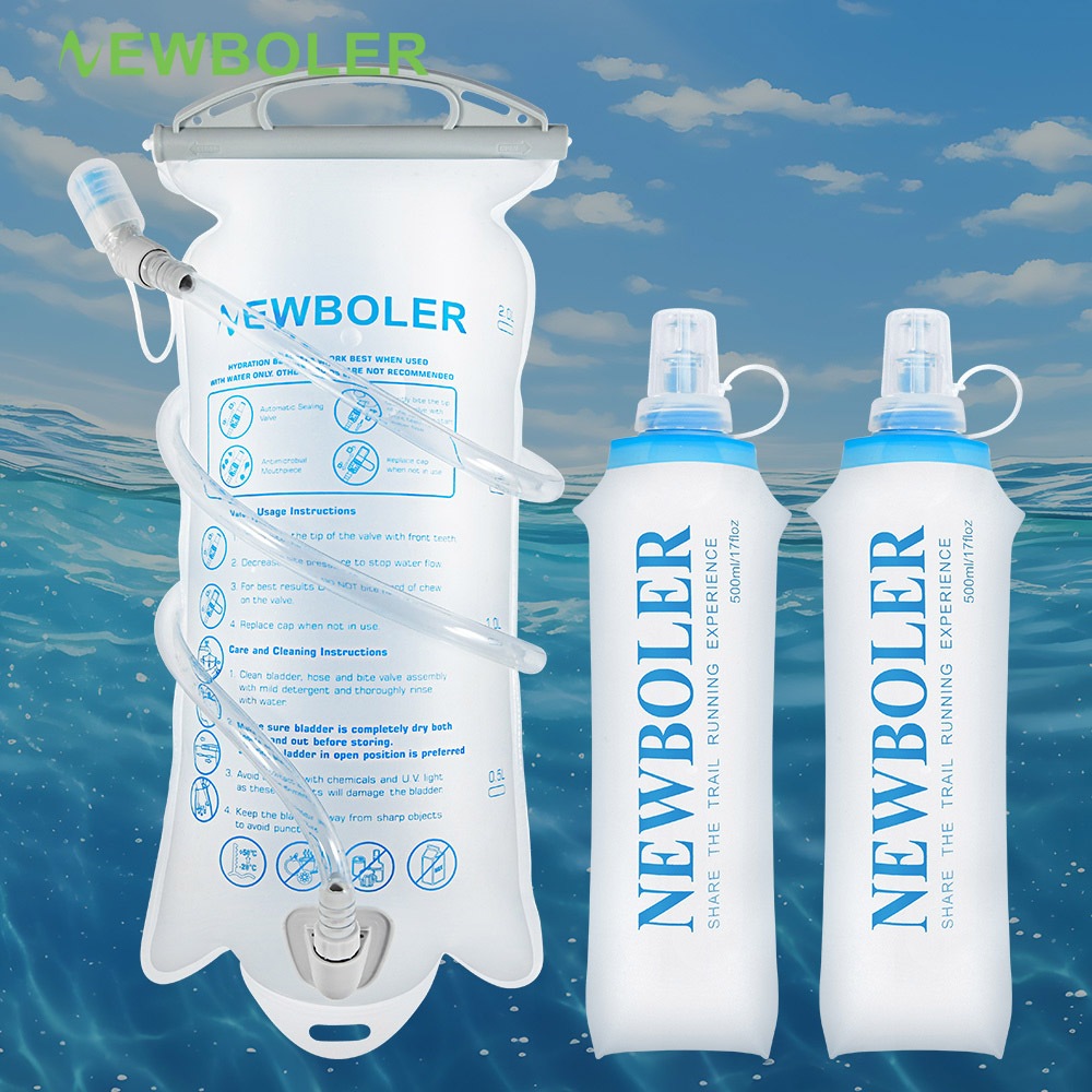 Newboler 1.5L 2L 3L กระเพาะปัสสาวะน้ําแบบพกพา Bike Hydration Bag TPU Running Soft Water Bottle ...