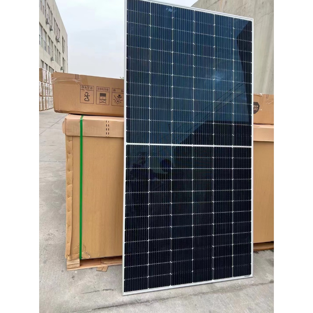 N-Type แผงโซล่าเซลล์ 600W Mono Half cut กระจก 2 ด้าน (Bifacial ...