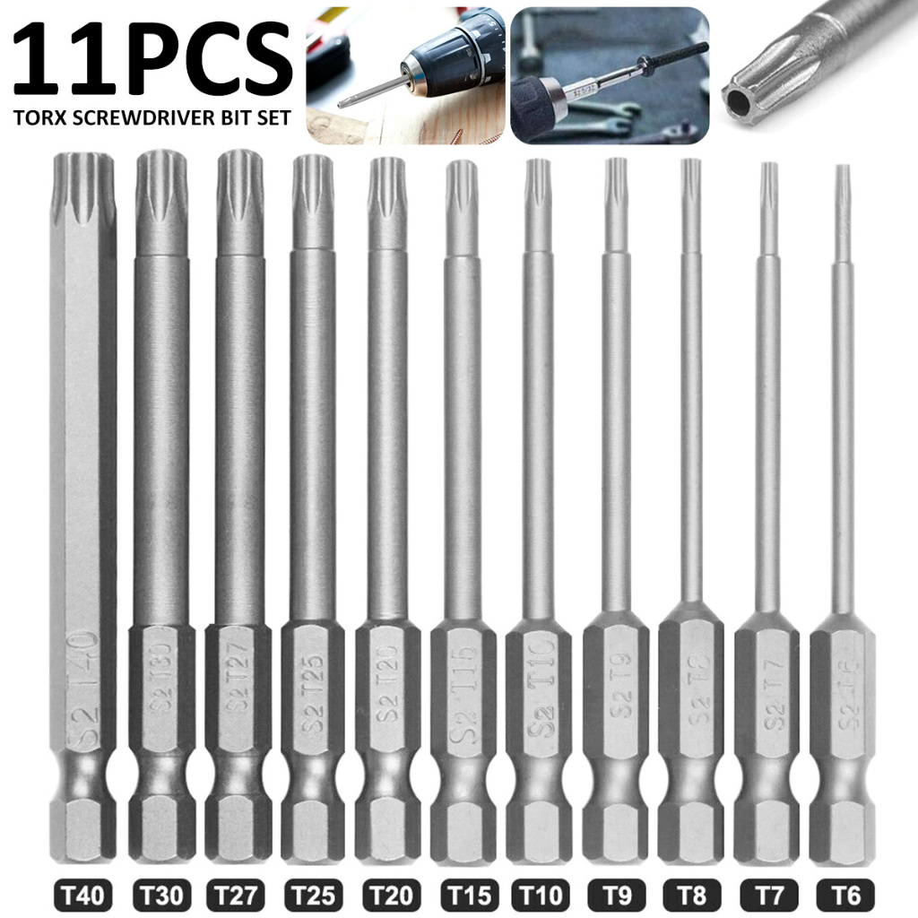 ชุดไขควง Torx 11 ชิ ้ น Hex Security หัวแม ่ เหล ็ ก 75 มม . ยาวพิเศษ | Shopee Thailand