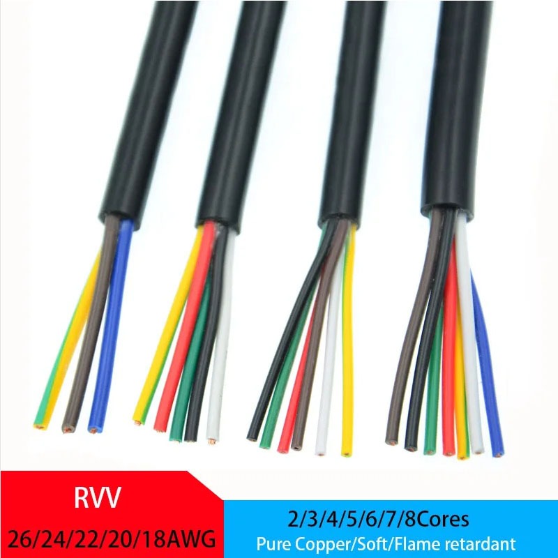 ทองแดงบริสุทธิ์สาย PVC 2 3 4 5 Core สัญญาณสาย 0.5 มม.2/0.75 มม.2/1 มม.2/1.5 มม.2/ 2.5 มม.2/4 มม. ...