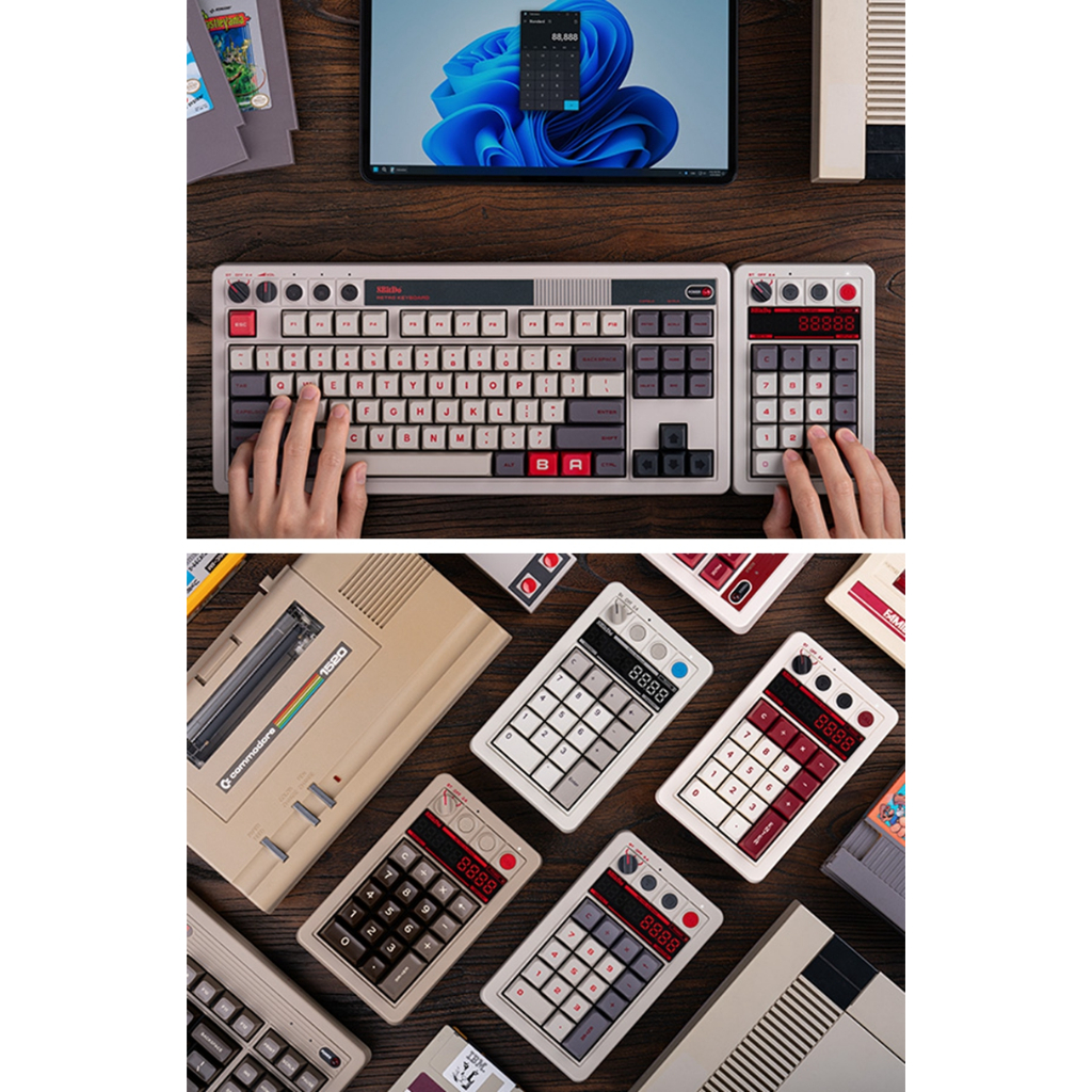 8bitdo Retro 18 Mechanical Numpad C64/M/N/Fami Edition ใช้งานร่วมกับ Windows Android PC เกม ...