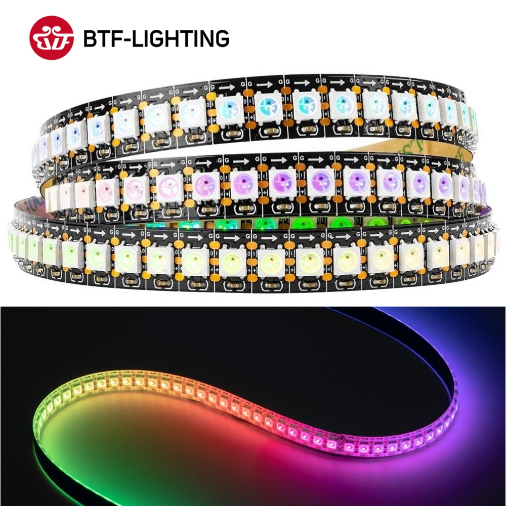 BTF-LIGHTING 1 เมตร 144LEDs/m RGB IC แถบไฟ LED WS2812B WS2813 WS2815 ...