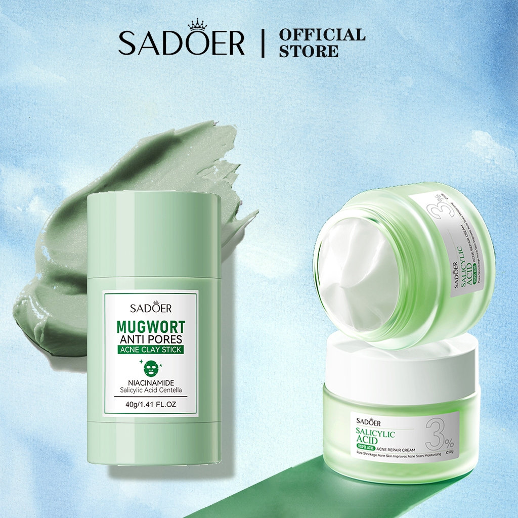 SADOER Mugwort Mud Mask มอยเจอร์ไรเซอร์ป้องกันสิว | Shopee Thailand