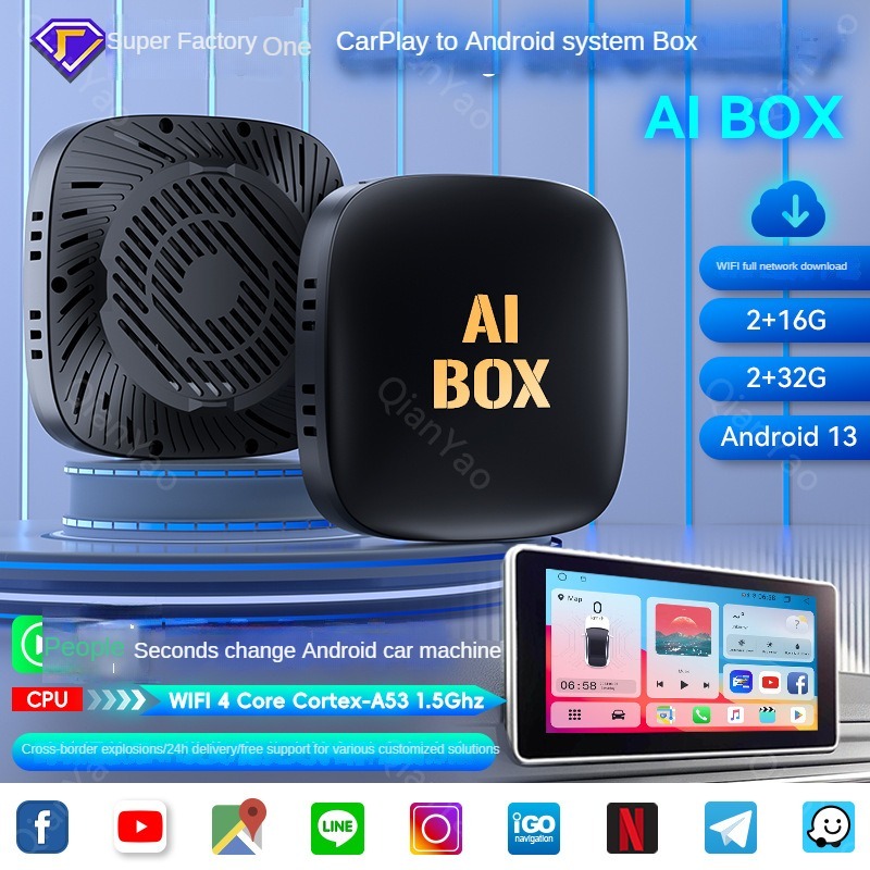 AI BOX Carplay Box Android 13 Open AIBox Smart Box Carplay อะแดปเตอร์ไร้สายในรถยนต์ | Shopee ...