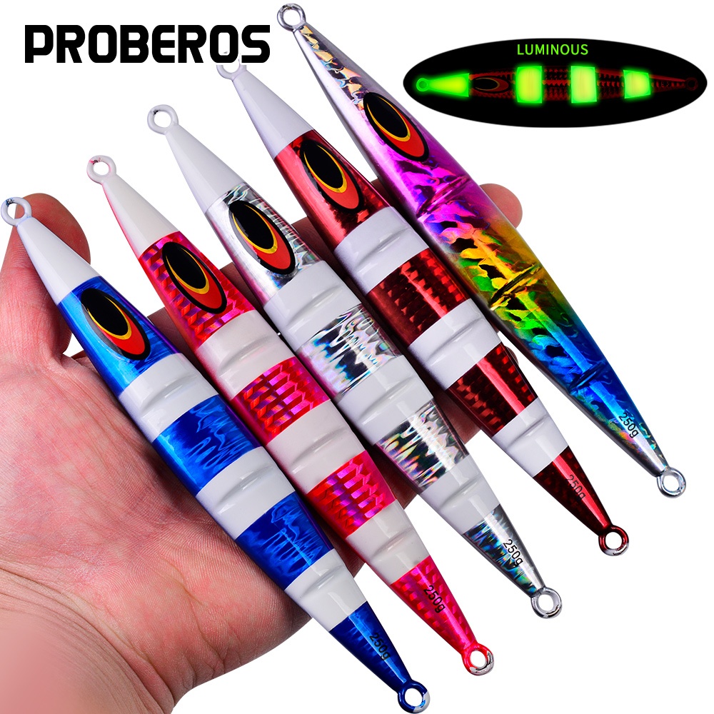 Proberos เหยื่อตกปลาโลหะเรืองแสง 30-60-100-150-200-250 กรัม 1 ชิ้น ...