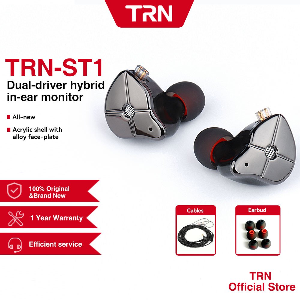 Trn ST1 หูฟังชนิดใส่ในหู 1DD + 1BA ไดรฟ์ไฮบริดพร้อมไมโครโฟนตัดเสียงรบ ...