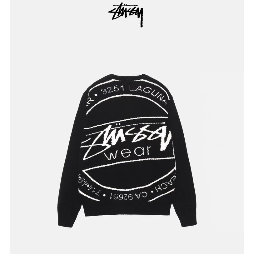 Stu 24SS เสื้อสเวตเตอร์คอกลมลายตัวอักษร Unisex | Shopee Thailand