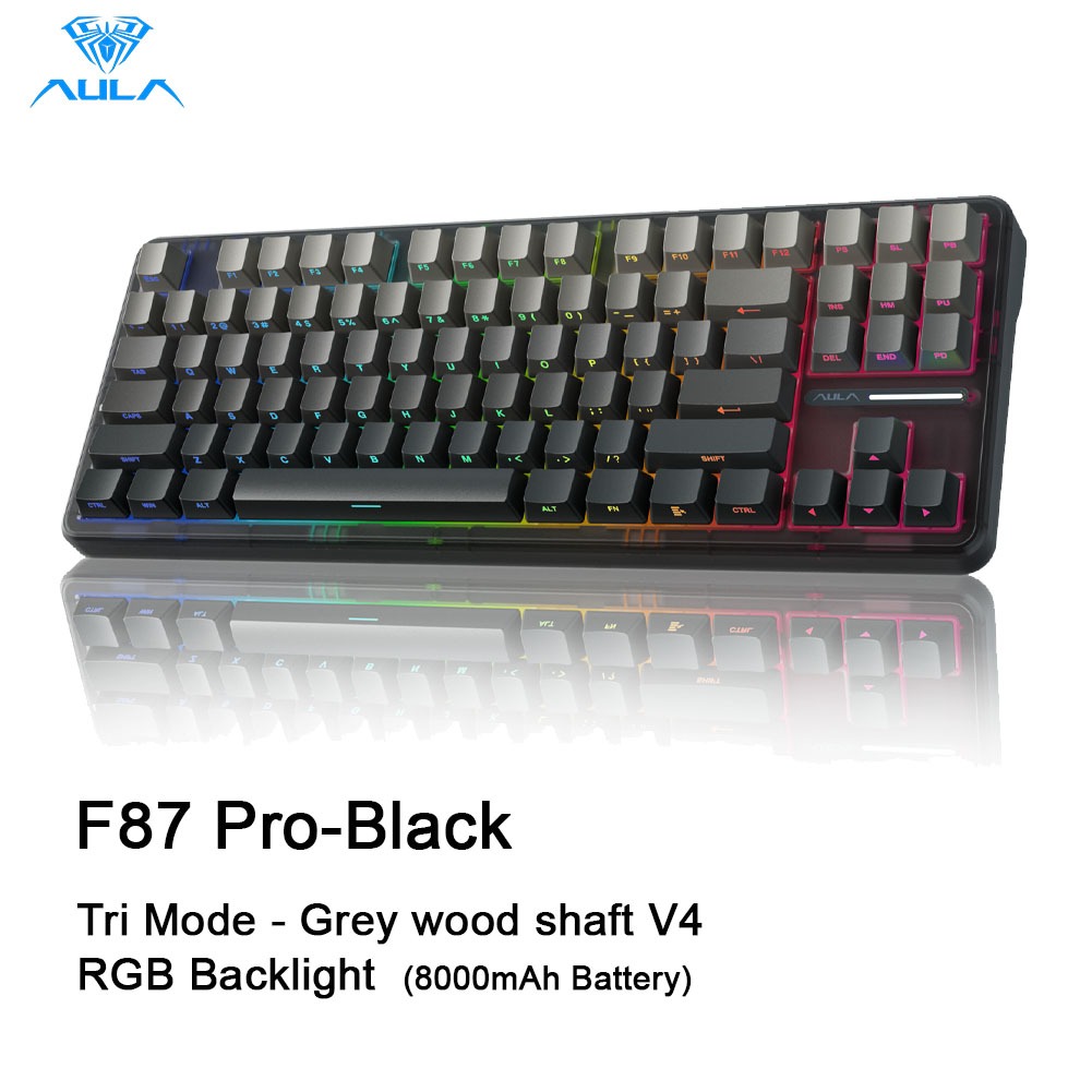 Aula F87 Pro คีย์บอร์ดเมคคานิคอล 87 คีย์ แบบใช้สาย 2.4G บลูทูธไร้สาย รองรับไดรเวอร์ RGB | Shopee ...