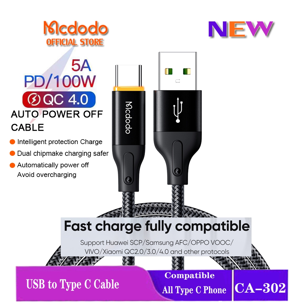 สายชาร์จอัจฉริยะ Mcdodo ของแท้ 100% (iPhone, Micro USB, Type C) CA 305 302 | Shopee Thailand