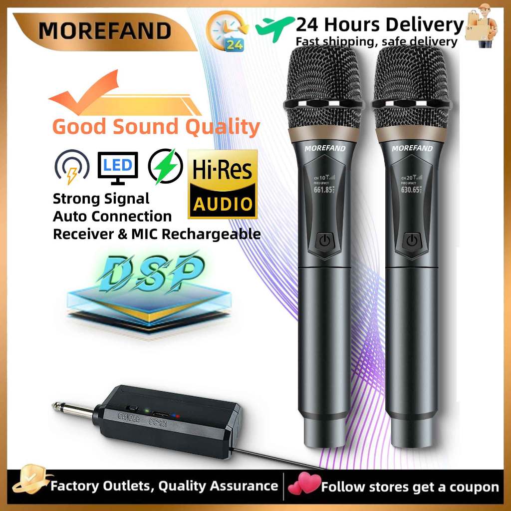 Dual Floating Mic ไมโครโฟนไร้สาย การสตรีมสด, KTV ร้องเพลง Dual Handheld ...