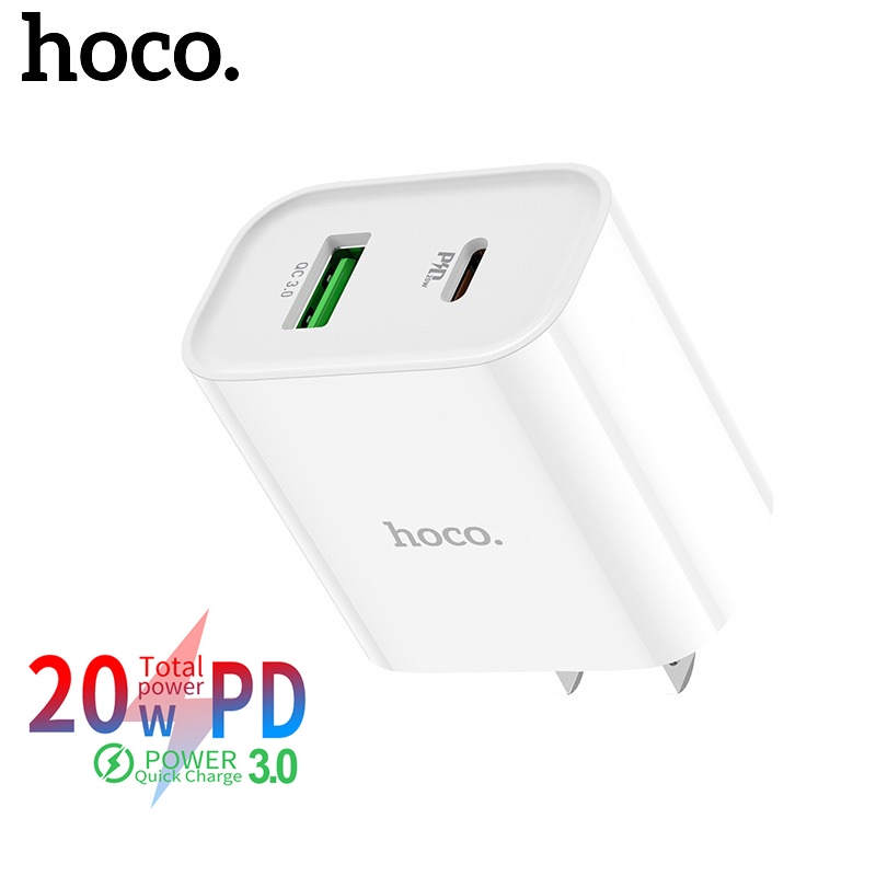 Hoco C80 Plus 2USB Charger PD20W Fast Charging QC3.0 Charger ชุด Type-C ถึง Type-C/Type-C ถึง ...