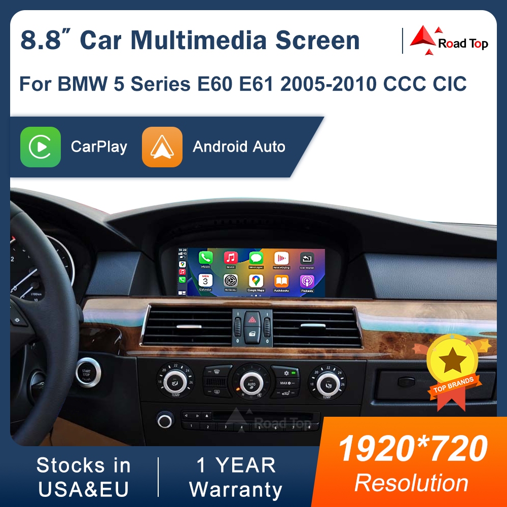 หน้าจอสัมผัส Apple CarPlay ไร้สายสําหรับ BMW 5 Series E60 E61 2005-2010 CCC CIC System | Shopee ...