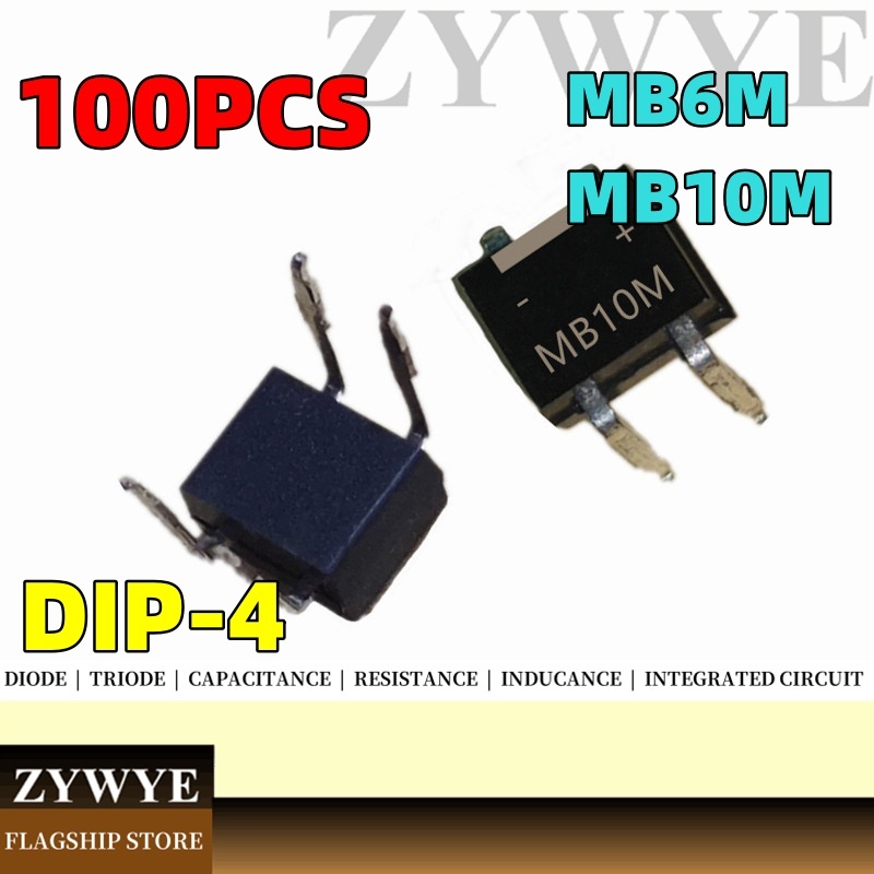 100pcs ยี่ห้อใหม่ MB10M MB6M 0.5A 1A 600V 1000V อินไลน์ DIP4 สะพาน ...