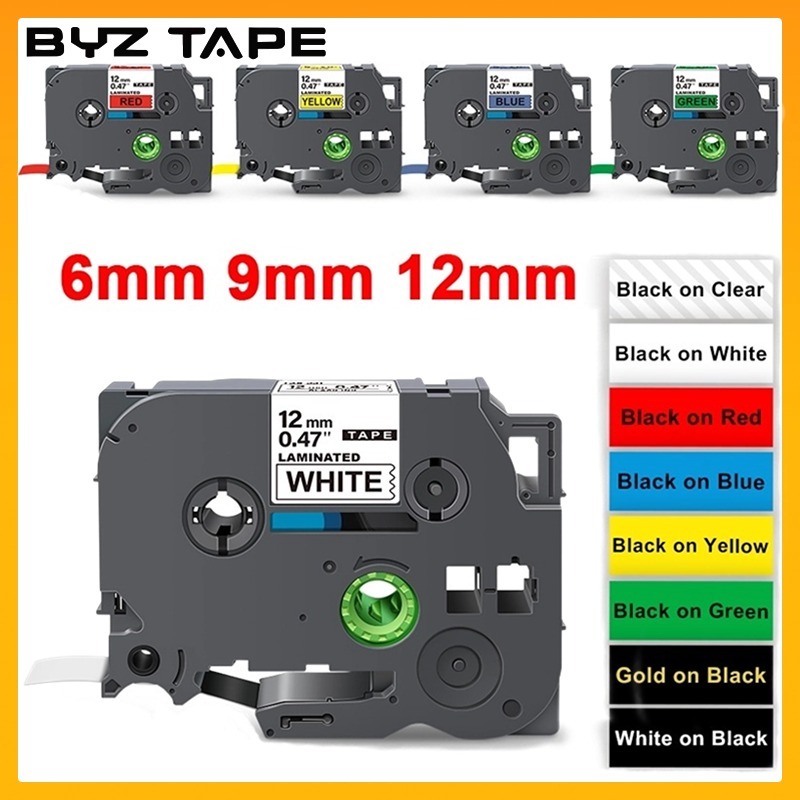 Byz TAPE tze231 เทปฉลากลามิเนต 6 มม. 9 มม. 12 มม. 18 มม. 24 มม. tze231 ...