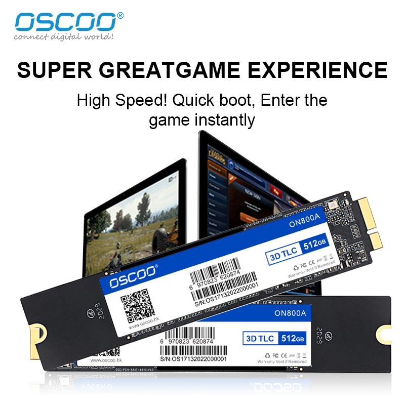 Oscoo SATA3 SSD สําหรับ MacBook 3D TLC NAND Flash A1370 A1369 1TB NCQ ...