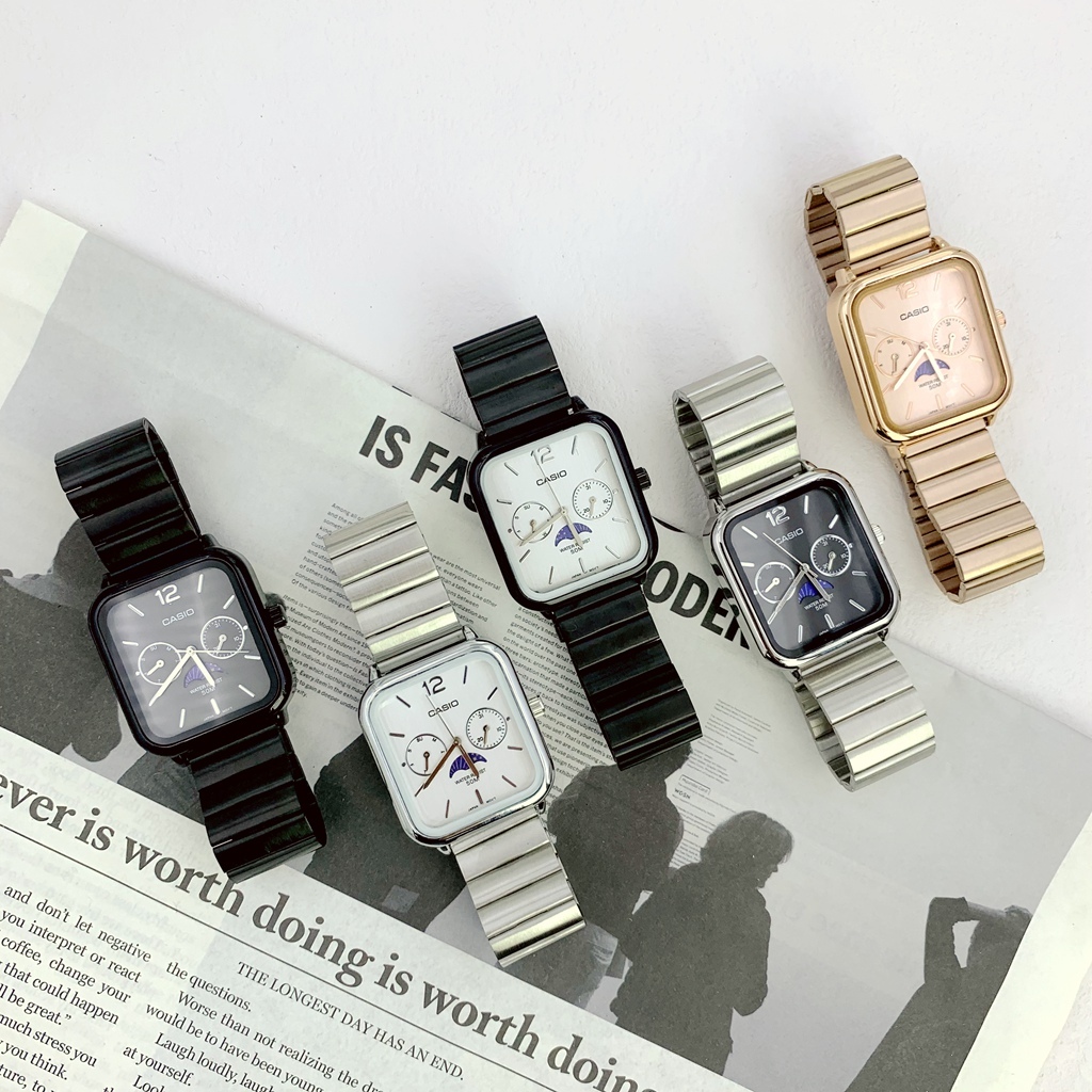Cassio Square Sun Moon Phase Display แฟชั่นอินเทรนด์ธุรกิจนาฬิกาควอทซ์ ...