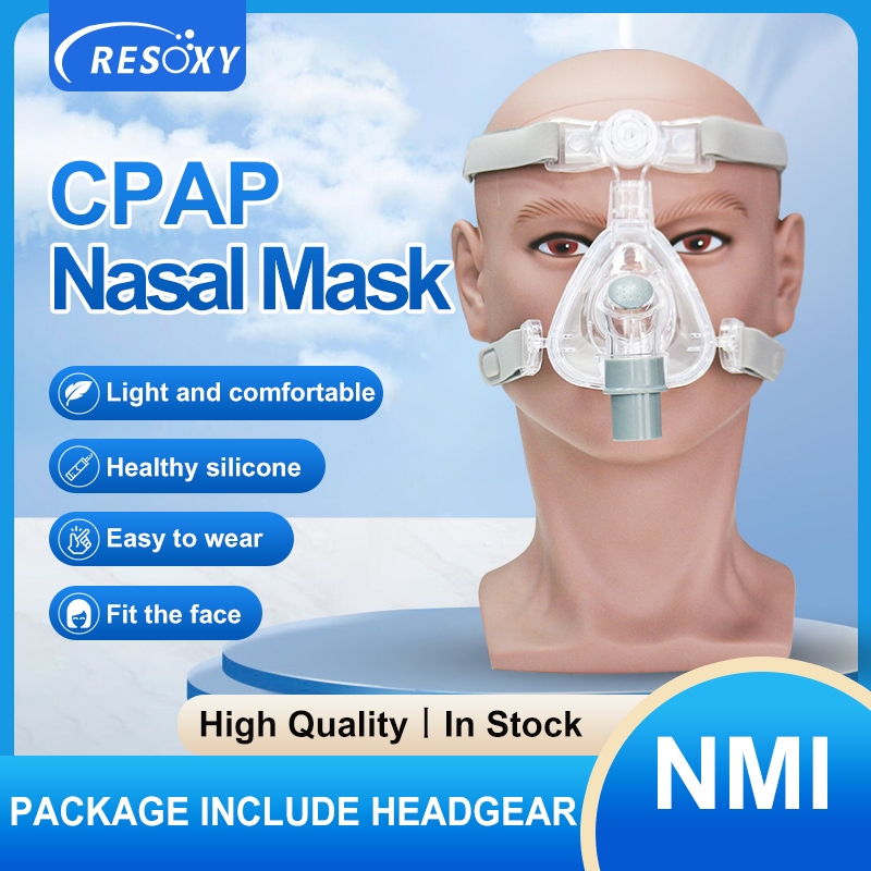 Cpap หน้ากากจมูกพร้อมหมวกและหัวเข็มขัดแบบปรับได้สําหรับ CPAP เครื่อง ...