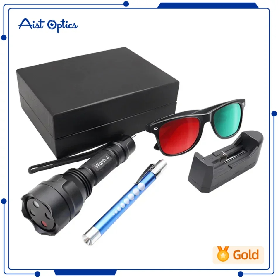 Aist ยี่ห้อ Ophthalmic แบบพกพาโลหะมูลค่า 4 Dot Test Light W4LT สีแดงสี ...