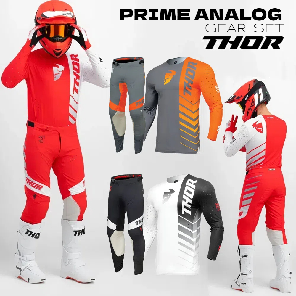 Thor 2024 Prime Analog Charcoal / Orange Gear Set Jersey And Pants MX ...
