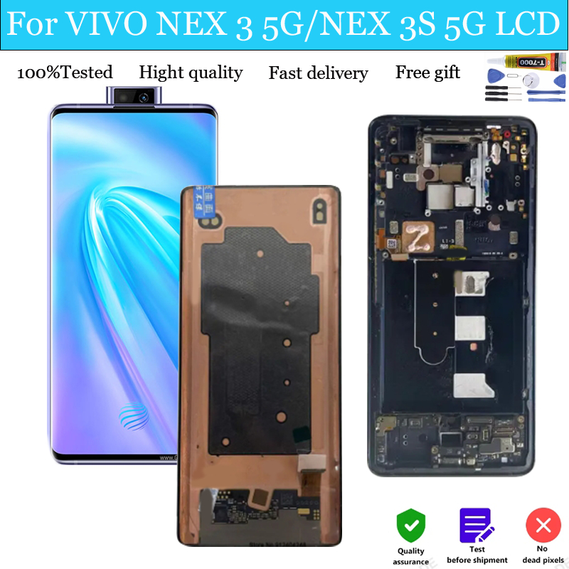 Amoled สําหรับ Vivo NEX 3 5G/NEX 3S 5G พร้อม Digitizer Full Assembly โทรศัพท์มือถือ Accessor ...