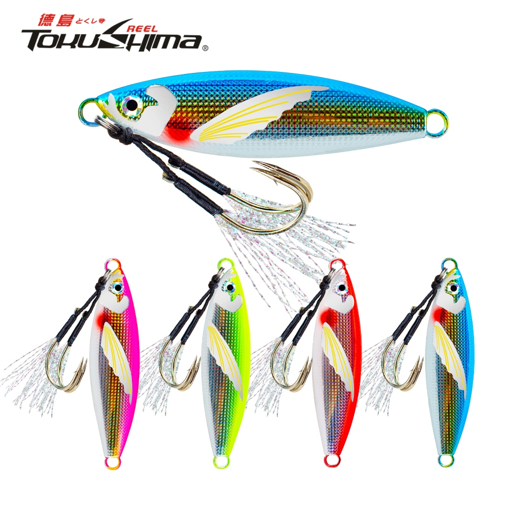 1pcs โลหะ Jig Fishing Lure 40g-120g 3D Eyes Casting Lure ช้าจมตกปลา Jigs Heavy Jigging พร้อม ...
