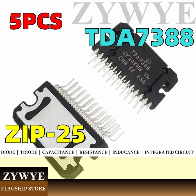 5pcs TDA7388 ยี่ห้อใหม่ YD7388 CD7388CZ รถเครื่องขยายเสียงบอร์ดรวมบล็อก ...