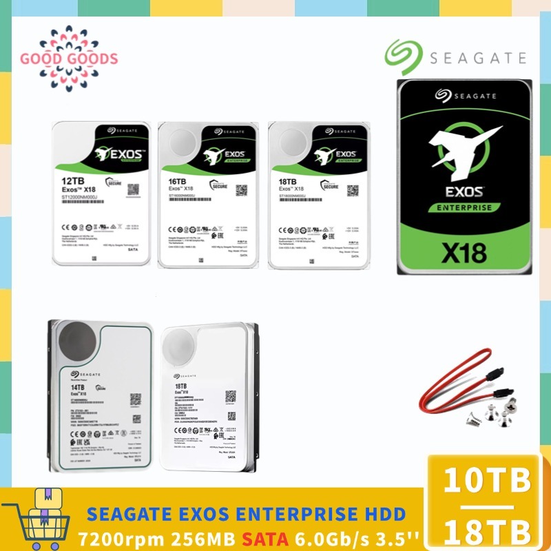 Seagate EXOS X18 10TB 12TB 14TB 16TB 18TB ENTERPRISE 3.5 HDD 7200rpm ...