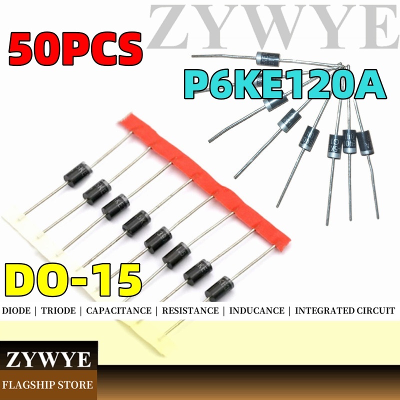 50pcs P6KE120A Two-Way Diode Tube TVS Instant Suppression Diode Inline ...