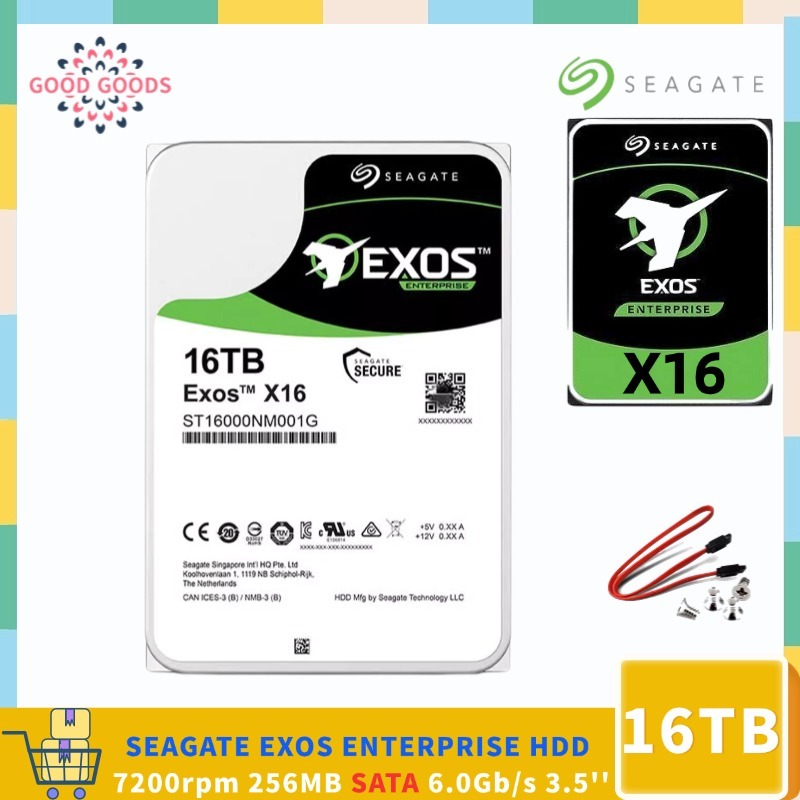 SEAGATE EXOS X16 16TB ST16000NM001G 3.5 HDD 7200rpm 256MB SATA 6Gb/s ...