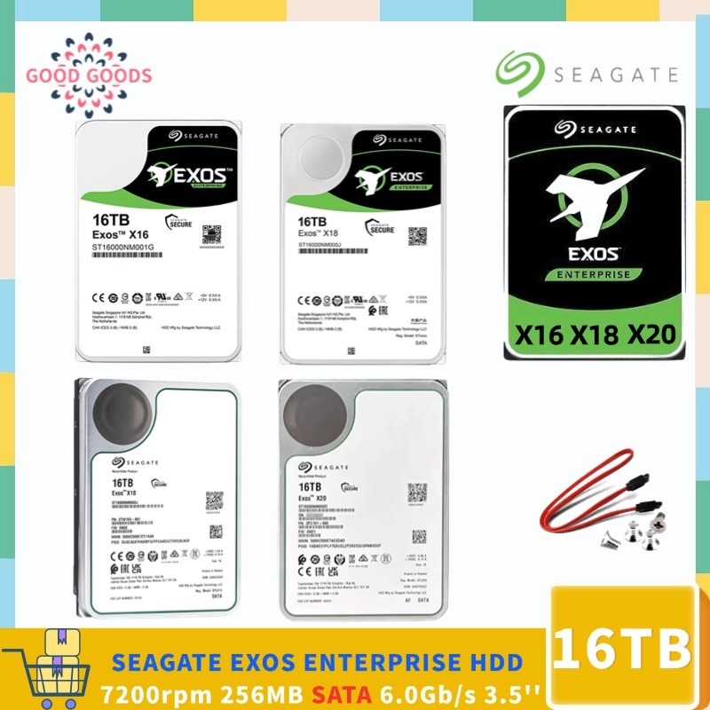 Seagate EXOS X16 X18 X20 16TB ENTERPRISE 3.5 HDD 7200rpm 256MB Cache ...