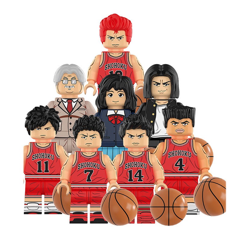 Slum Dunk อะนิเมะอิฐ Shohoku Sakuragi Hanamichi Kaede Rukawa Haruko ...