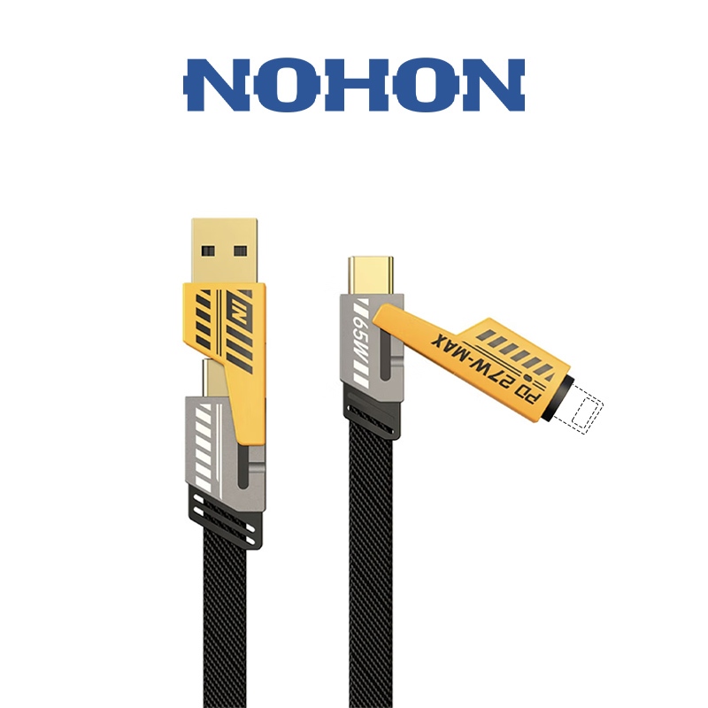 Nohon JJ0401 สายชาร์จเร็ว 4 in 1 USB A / Type C / L cable, สายแปลง, ตัว ...