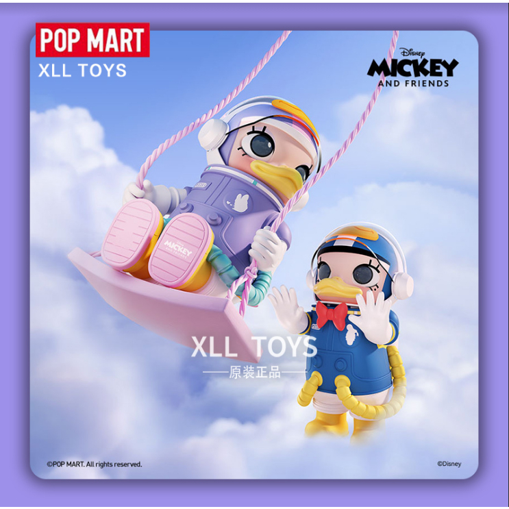Popmart POPMART SPACE MOLLY Donald Duck 400% & Daisy 400% เครื่องประดับ ...