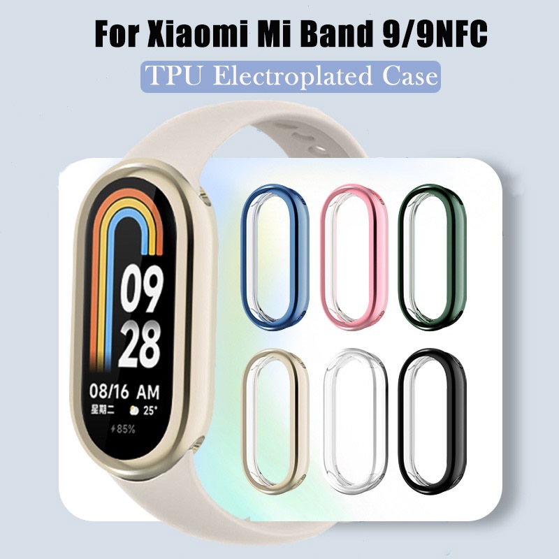 Tpu นุ่มฝาครอบป้องกันสําหรับ Xiaomi Mi Band 9/9NFC กรณีแบบเต็มหน้าจอเปลือกป้องกันกันชนชุบสําหรับ ...