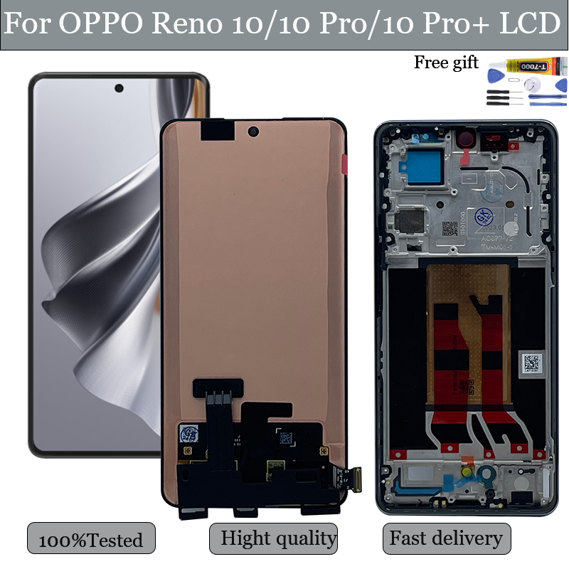 อะไหล่หน้าจอสัมผัสดิจิทัล LCD แบบเปลี่ยน สําหรับ OPPO Reno 10 10Pro 10 ...