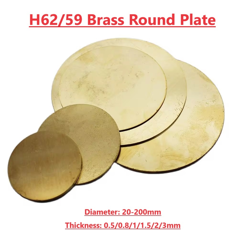 1/2pcs H62 H59 แผ่นทองเหลืองDia 20/30/40/60/80/100/150/200 มม.ความหนา 0.5/0.8/1/1.5/2/3 มม.ปะเก็ ...