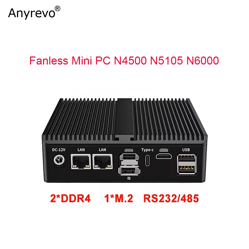 Fanless Mini Server Fanless Celeron N5105 N4500 N6000 เหมาะสําหรับ ...