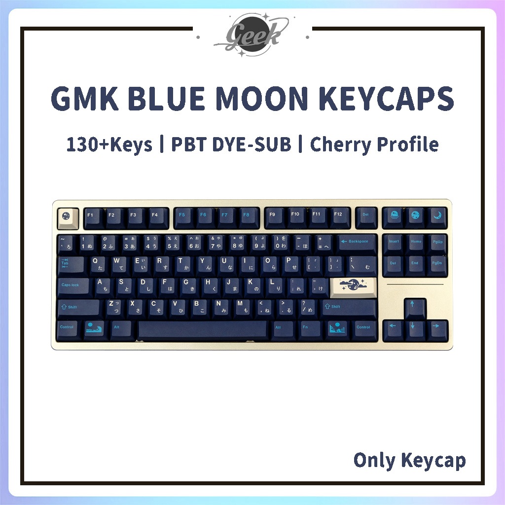 Gmk Blue Moon Keycaps PBT Dye-sub Cherry Profile Keycap Custom Keycaps ...
