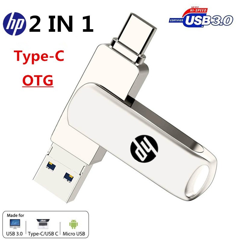 Hp OTG โลหะ pendrive 2TB 1TB 512G 256GB 128G 64G 32G 16G 8G type-c USB ...