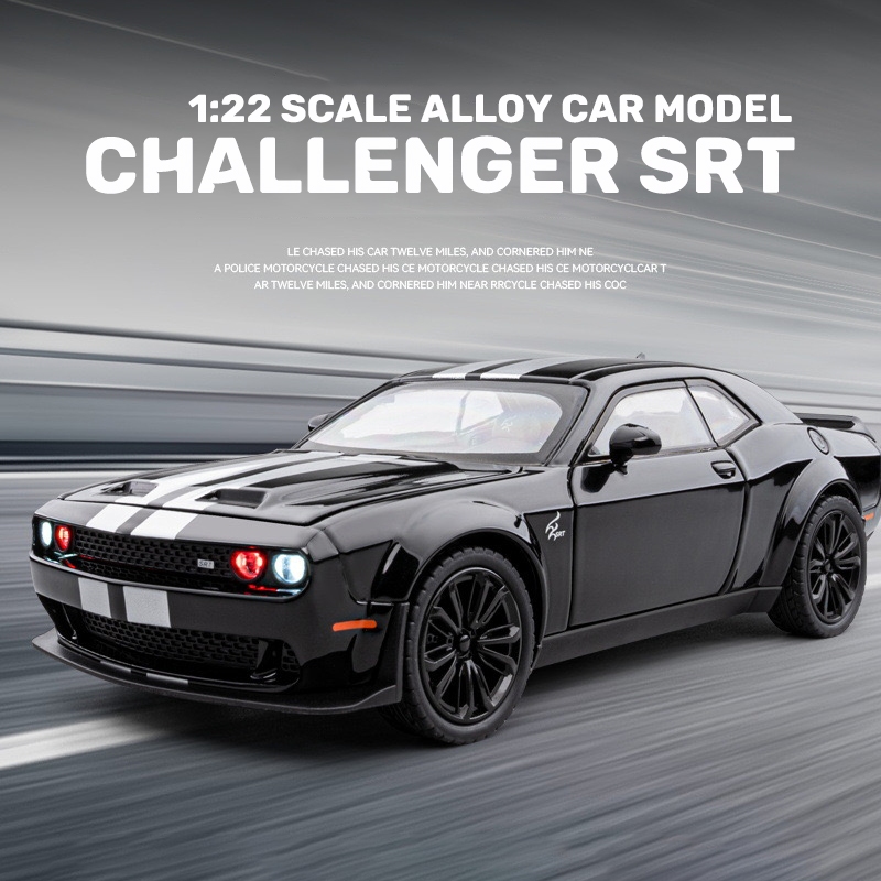 1:22 Scale Dodge Challenger SRT รถรุ่น Diecast รถเสียงรถคนรักคอลเลกชัน ...