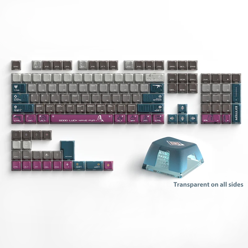 Xvx Team Liquid VALORANT โปร่งใสด้านข้างโปรไฟล์ AURORA PBT+PC Keycaps ...
