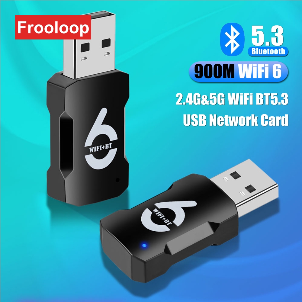 Usb WiFi อะแดปเตอร์บลูทูธ 900Mbps 5G WiFi6 BT5.3 ไร้สาย Dongle การ์ดเครือข่าย Dual Band สําหรับ ...