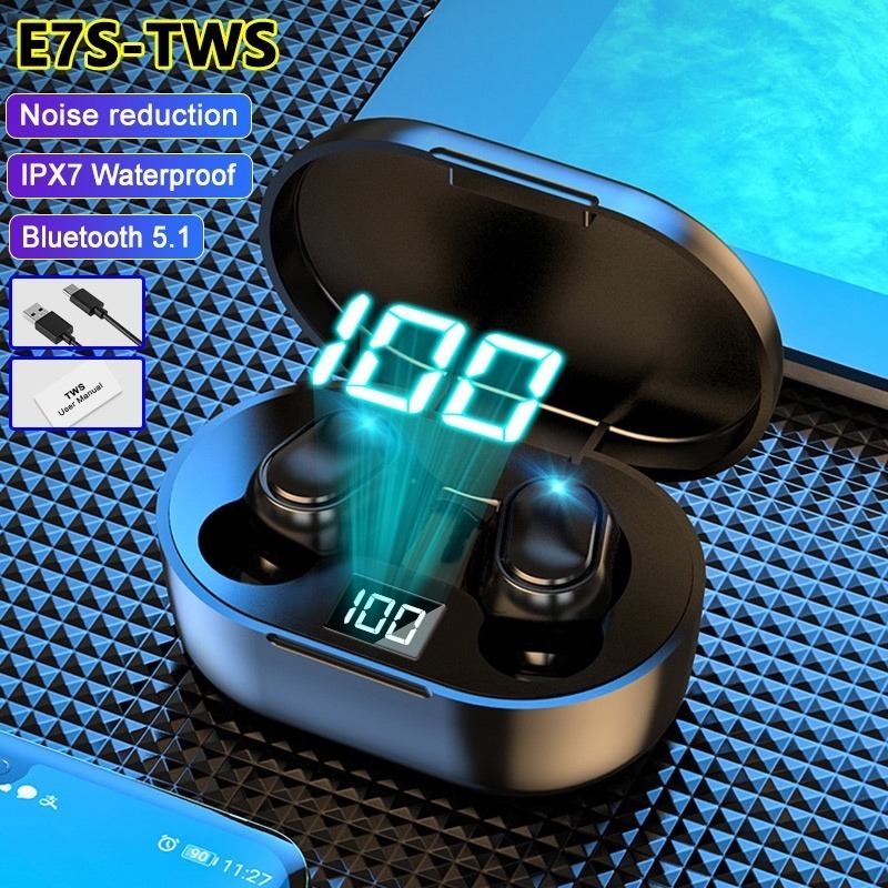 Muhuo E7S TWS หูฟังไร้สายบลูทูธหูฟังควบคุมกีฬาชุดหูฟังไมโครโฟนกันน้ําหูฟังเพลงทํางานสมาร์ทโฟน ...