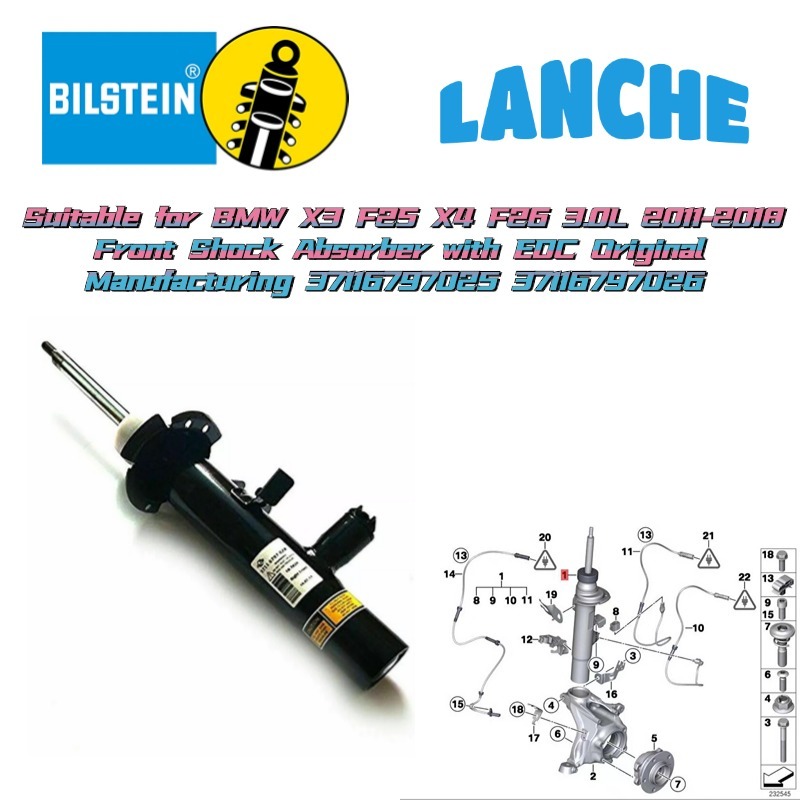 เหมาะสําหรับ BMW X3 F25 X4 F26 3.0L 2011-2018 โช้คอัพหน้าพร้อม EDC ...