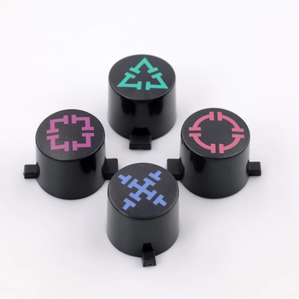 1 ชุดปุ่มพลาสติกสําหรับ Sony PS4 PS3 PS2 ABXY ปุ่มวงกลมสแควร์สามเหลี่ยม ...